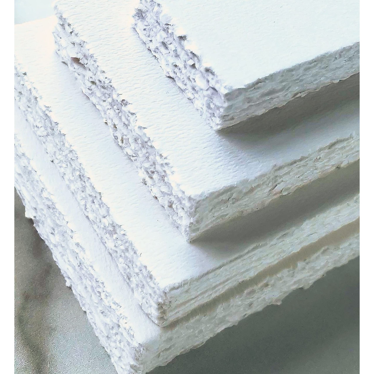 Blank Deckle Edge Sheets, 135#/290gsm, Soft White, 100% Cotton Rag, Cold Pressed, Acid Free & Archival Hand Torn Watercolor Paper (8x10 inch Sheets Only, Set of 24)