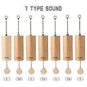 LeSage Chakra Chime Bamboo Meditation Chimes for Outdoors Zen Wind Chime Yoga Deep Sound Healing Wind Chimes Fm Chord Home Decoration
