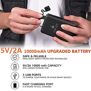 KSFJZF Women Heated Vest with 10000mAh Power Bank - Stand Collar Sleeveless Jacket Winter Coat Heating Vest for Women, 8 Heating Zones, 3 Heating Temperature, 2.5h Auto Shut-off (S)