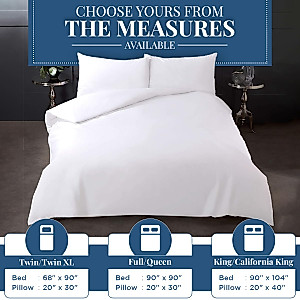 BLUECLANS Duvet Cover King Size 100% Egyptian Cotton 3 Piece Duvet Cover Set California King 800 Thread Count Soft Comforter Cover with Zipper Closure 2 Pillowcases White [Comforter Not Included]