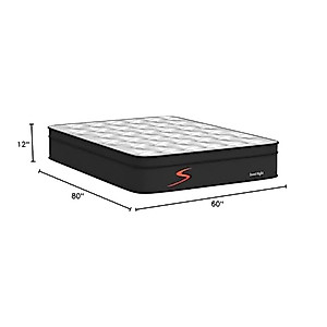 Sweetnight Queen Mattress in a Box - 12 Inch Pillow Top Queen Size Mattress, Gel Memory Foam Hybrid Mattress with Individually Pocketed Springs for Support & Comfort Sleep, Siesta, Black