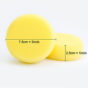 12 Pcs Round Painting Sponge WAFJAMF 2.96inch Yellow Craft Sponges Clay Sponge for Face Painting Art Crafts
