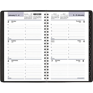 AT-A-GLANCE 2023 Weekly Planner, DayMinder, Hourly Appointment Book, 5-1/2" x 8-1/2", Small, Tabbed Telephone/Address Pages, Black (G21000)