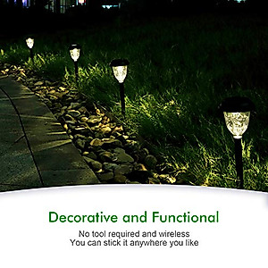 Azirier Solar Lights Outdoor Waterproof Security Lights Easy Install Garden Lights for Garden Path Walkway Light 12 Pack