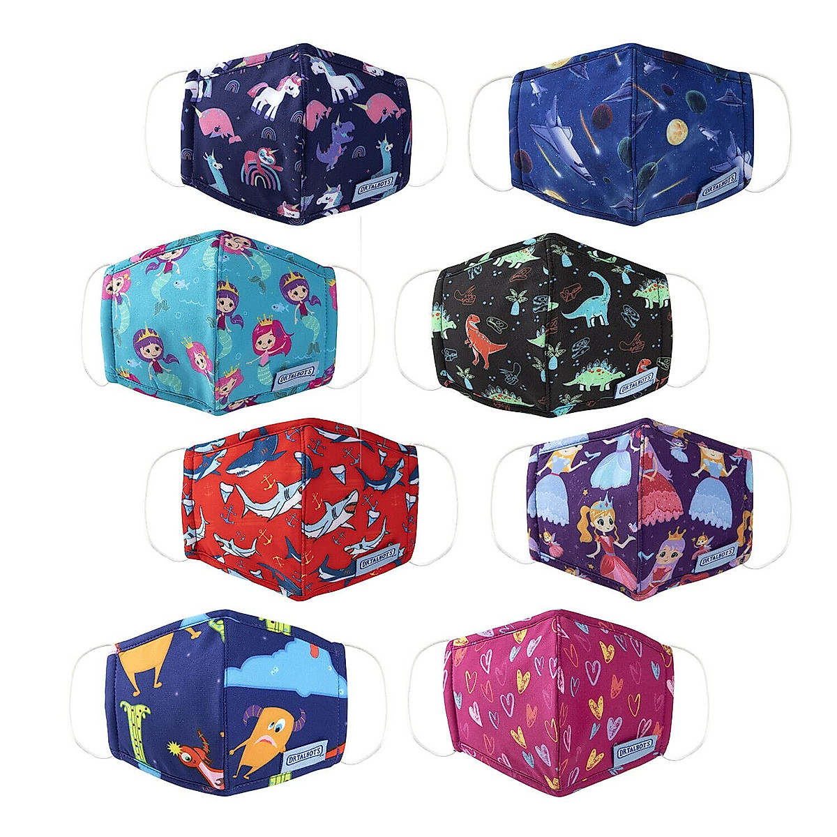 Dr. Talbot's Kid’s Washable Cloth Cup Face Mask for Personal Health by Nuby, Monsters, 2-5 Years Old Kids