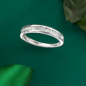 Ross-Simons 0.25 ct. t.w. Baguette Diamond Ring in Sterling Silver. Size 8