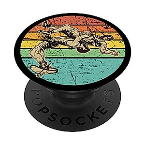Vintage Wrestling Graphic Two Wrestlers And Sun PopSockets Swappable PopGrip