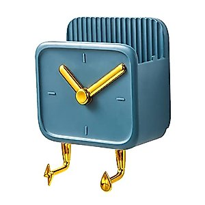 BLMIEDE Hook Rack Wall Mounted Coat Rack Wall Mount Room Clock Rack Wall Mounted Clock Rack Kitchen Aide Dish Rack (Blue, One Size)
