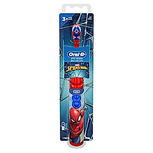 Oral-B Kid's Battery Toothbrush Featuring Marvel's Spiderman, Soft Bristles, for Kids 3+