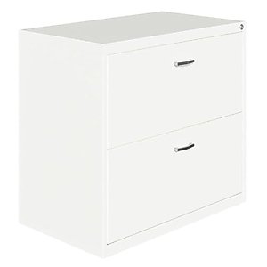 Hirsh Home Office Style Lateral Metal File Cabinet 30 in. Wide 2 Drawer White, Fully Assembled