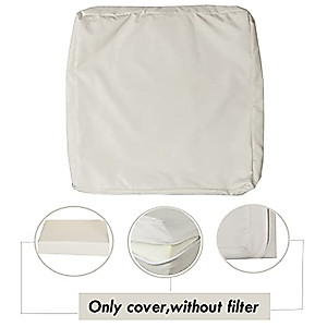 youngseahome Patio Seat Cushion Covers,Washable Slip Covers Replacement,Waterproof Outdoor Furniture Chair Cushion Pillow Seat Cover for Couch,Garden,Sofa,Khaki,24"×22"×4"(4 Covers Only)