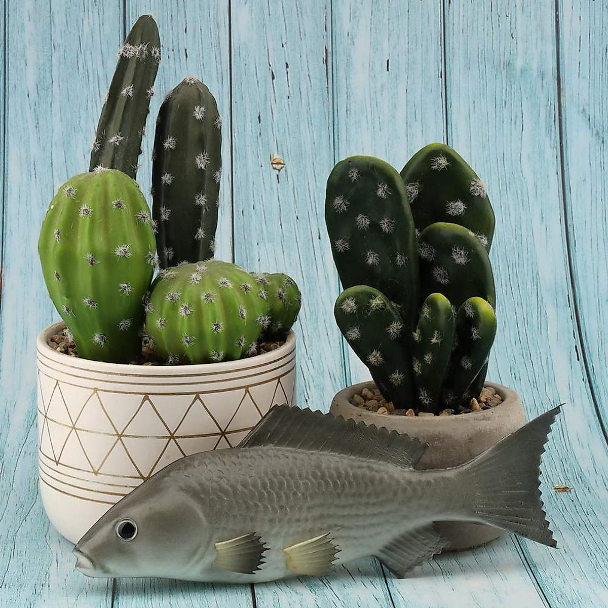 Gresorth 3 Pack Fake Fish Pretend Artificial Black Carp Lifelike Striped Bass Ornament Snapper Hanging for Home Garden Kitchen Toy Party Decoration