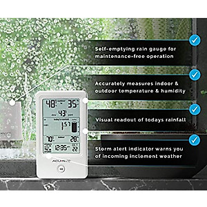 AcuRite 01089M Rain Gauge with Thermometer & Humidity