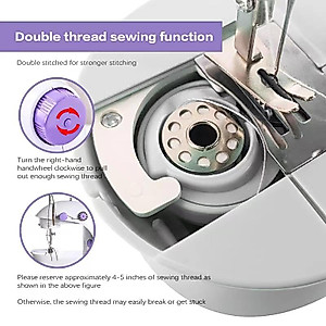 Mini Sewing Machine for Beginners, Easy Portable Sewing Machine for Kids Lightweight, Small Household Electric Handheld Sewing Upgraded Portable Household Kids Beginners Travel Automatic Sewing Machine