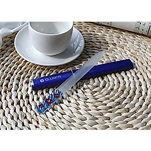 Premium Glass Nail File with Case – G.Liane Professional Crystal Fingernail Files Perfect Manicure Set for Women Men Kids Nail Care Gift Set (Blue)