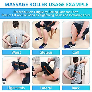 Monfasye Muscle Roller Stick, Yoga Massage Roller Bar Fitness Beauty Tool for Athletes Relief Leg Back Pain (Black)