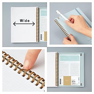 Kokuyo. Soft Ring Notebook Sooofa A5 4mm Grid 80 Sheets Light Blue and Mark⁺ Two Way Color Marker 5-Pack(Pink,Blue,Green,Purple, and Yellow) Set