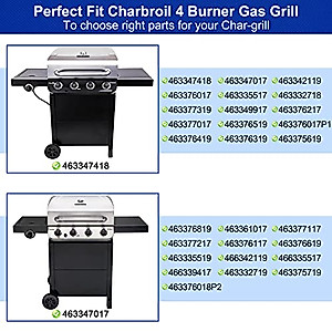 Aibabcue Grill Replacement Parts for Charbroil 463347418, 463347017, 463342119, 463376017, 463335517, 463332718 Gas Grill, Stainless Steel Heat Plate, Grill Burner for 463347418 Charbroil Grill Parts