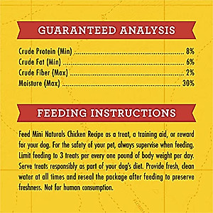 Zuke's Mini Naturals Dog Training Treats, Chicken Recipe, Soft & Tender Mini Dog Treats with Vitamins & Minerals, for All Breed Sizes, 6 OZ Bag (Pack of 3)