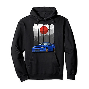 JDM Skyline R34 Car Tuning Japan Rising Sun Drift Pullover Hoodie