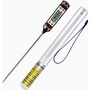 Digital Kitchen Thermometer Coffee Thermometer Tea Thermometer Food Thermometer Waterproof Digital Instant Read Meat Thermometer with Long Probe for Liquid, Candle, Food, Milk, Fry, Candy, Roast