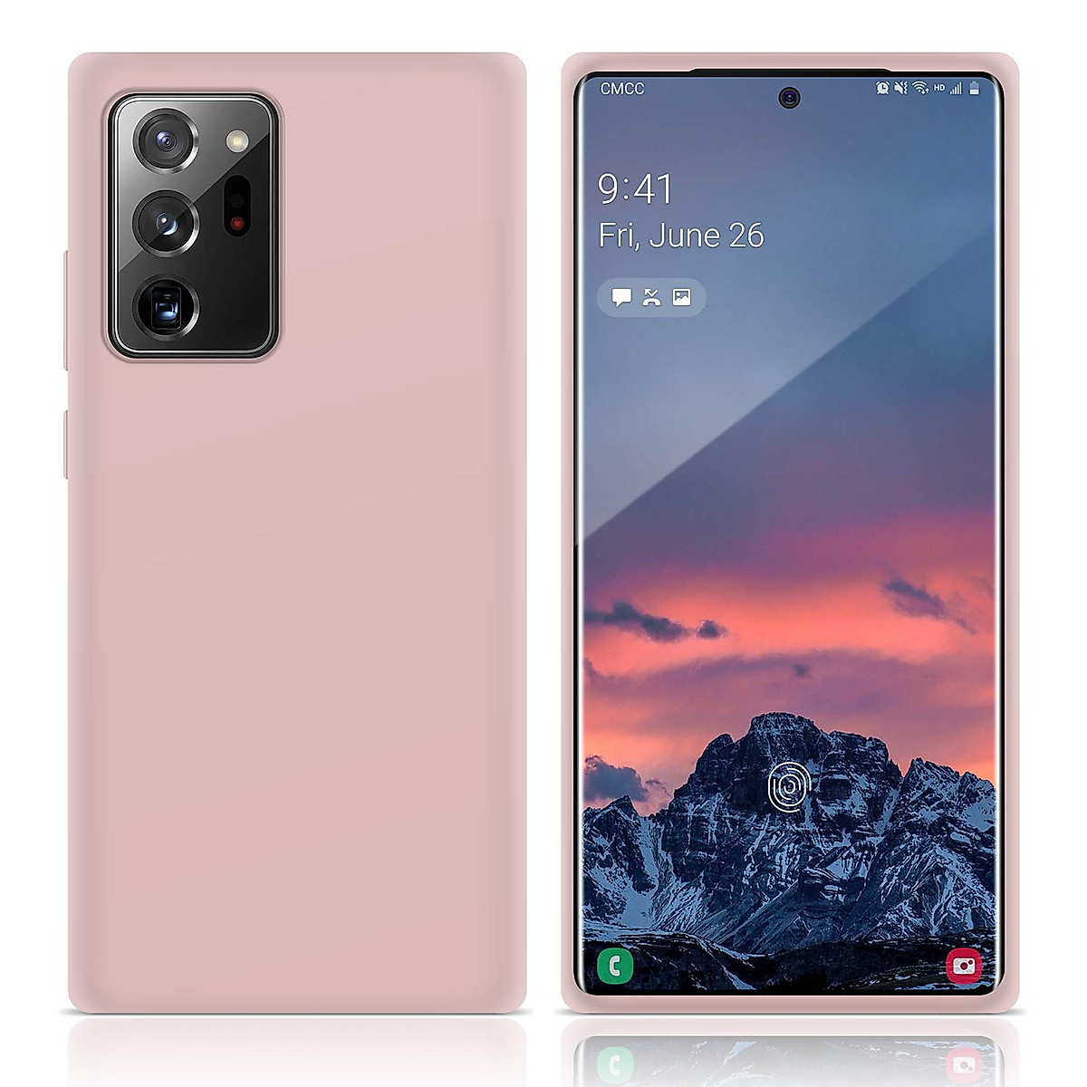 E Segoi Samsung Galaxy Note 20 Ultra Case, Liquid Silicone Gel Rubber Shockproof Case Soft Microfiber Cloth Lining Cushion Compatible with Samsung Note 20 Ultra 6.9inch (Pink Sand)