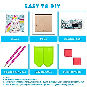 Labeol 5D Diamond Painting Kit for Kids with Wooden Frame Art and Crafts for Kids Ages 6 - 8 - 10 - 12 Full Drill Painting by Number Kits Home Wall Decoration 6X6 inch