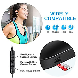 Gueray CD Player Portable for Car Portable CD Player with Dual Stereo Speakers 1800 mAh Rechargeable CD Player for Car with Anti-Skip Protection Walkman CD Player with Headphones and AUX Cable