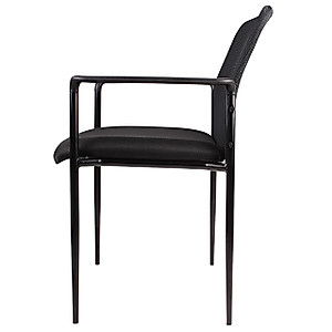 Boss Office Products Stackable Mesh Guest Chair in Black