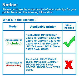 LCL Compatible Toner Cartridge Replacement for Ricoh 841282 MP C2550 C2050 2550 Lanier LD525c Savin C9020 9025 Aficio MP C2030 2050 C2350 C2050 C2350 LD520c (1-Pack Magenta)