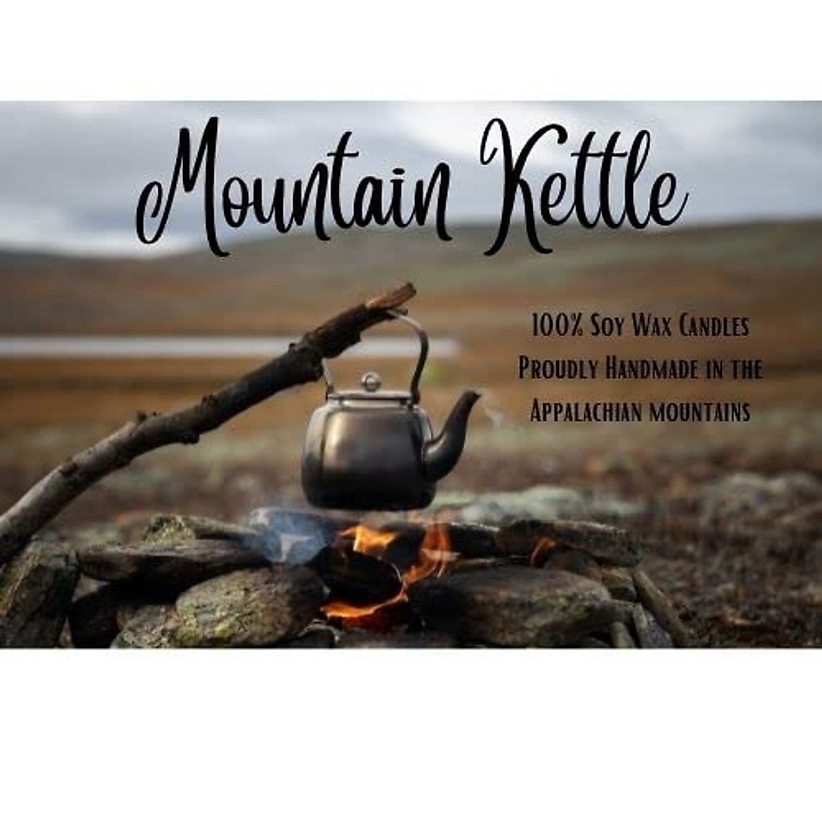 Mountain Kettle Wax Jar Candle with Banana Bread - Scented Candle -Christmas Day - Fall Decor Anxiety & Stress Relief Burns up to 60 to 80 Hours