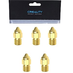 Creality 5PCS MK-ST Nozzle Kit for Ender 3 S1 Pro and Ender 3 V2 Neo, 3D Printers Parts 0.25mm, 0.4mm, 0.6mm, 0.8mm Copper Alloy Nozzle Kit for Ender 3 S1 and Ender 3 Neo Series