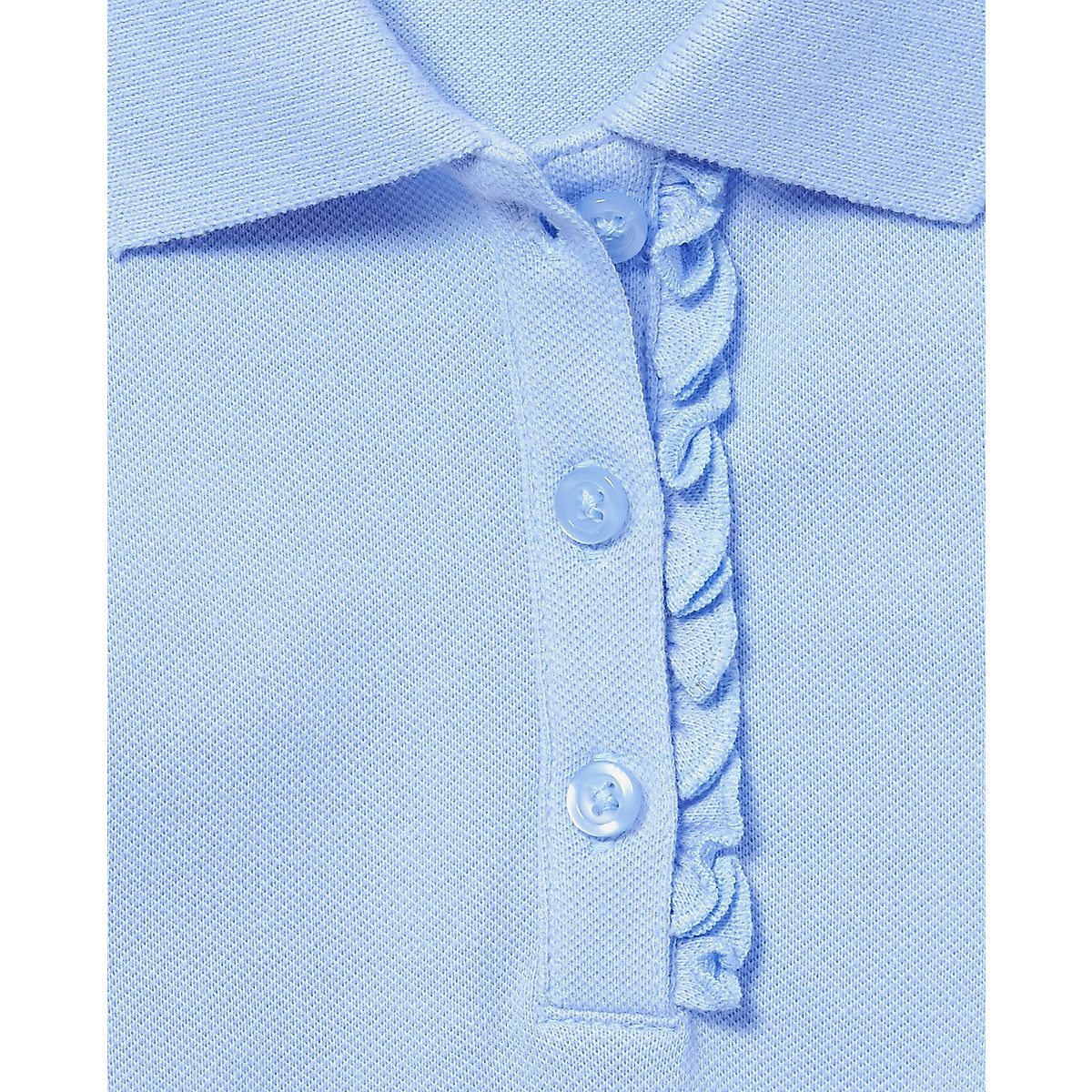 The Children's Place girls Long Sleeve Ruffle Pique School Uniform Polo Shirt, Daybreak Single, Medium US