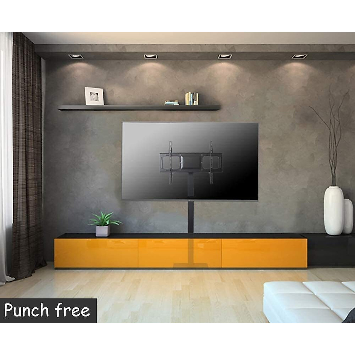 TV Brackets for Wall Mount Tall TV Stand for 65 Inch TV Corner Unit,Black Adjustable Heavy Duty Swivel Universal Floor Stands for for Plasma/LCD/LED OLED TVs