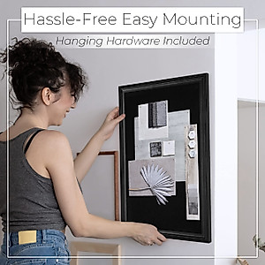 SKL Products Black Cork Board - 30" x 20" Large, Framed Bulletin Boards for School, Home, Kitchen & Office Walls