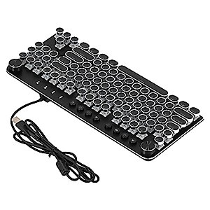 01 02 015 87 Keys Keyboard, Gaming Keyboard Ergonomic Design Plug and Play Portable Durable 87 Keys Layout for Office for Home