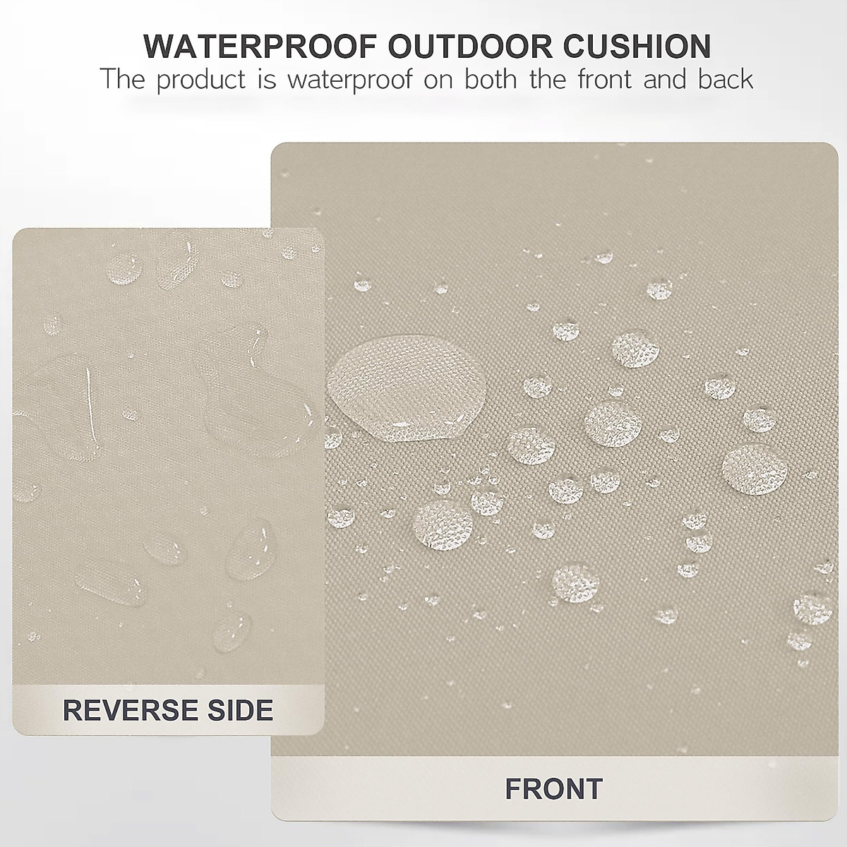 Favoyard Outdoor Bench Cushion 48 x 16 Inch Waterproof Patio Furniture Cushions Seat Cushion/Back Cushion Dual Purpose 3-Year Color Fastness Garden Sofa Settee Couch Swing Lumbar Pads, Beige