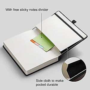 AHGXG Thick Journal Lined Notebook - 320 Numbered Pages Journal for Writing A5 Notebook College Ruled, 100gsm Lined Paper, Leather Hardcover, for Women Men Work Office School, 5.75'' X 8.38''-Black