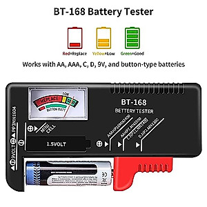 Keenstone Battery Organizer Storage Case, Fireproof Waterproof Explosionproof Battery Holder, Holds 199+ Batteries AA AAA C D 9V 18650, Battery Storage Box with Tester (Batteries Not Included)