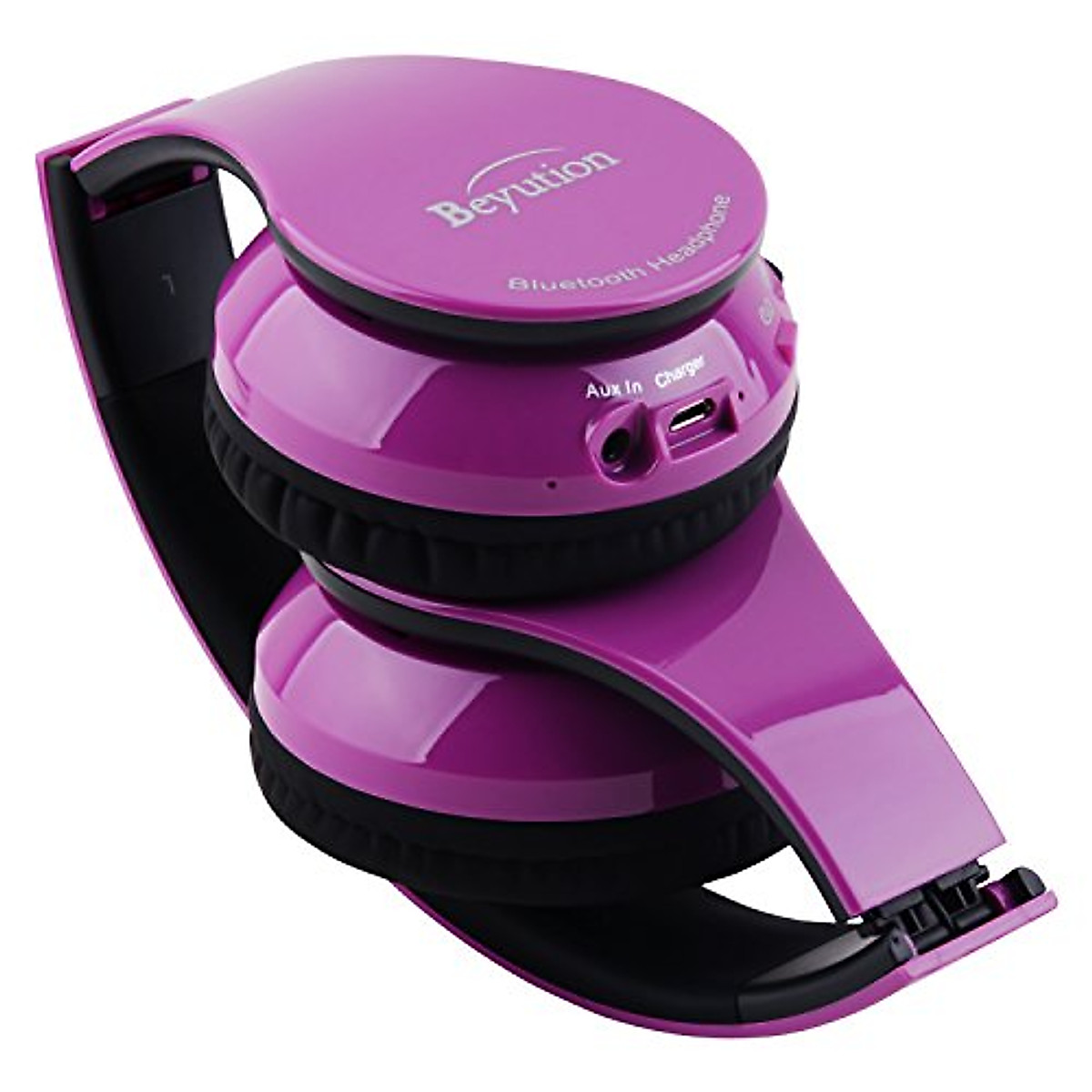 deep Purple Hi-Fi Over-Ear Stereo Bluetooth Headphones Built in Mic-Phone Talk with Phone or Listen Music Clearly, Built Noise Cancellation Technology, with Retail Package!