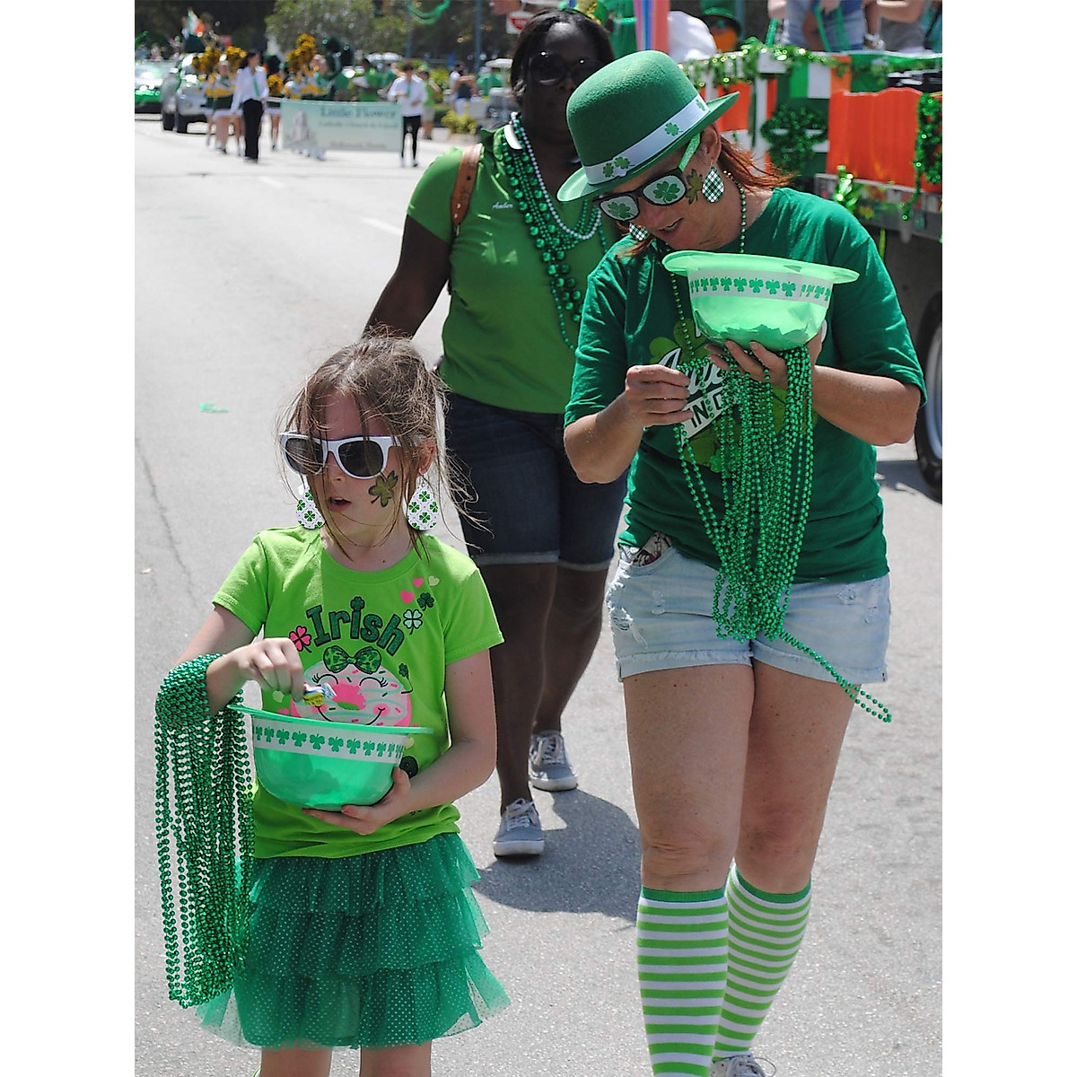 16 Pairs St. Patrick's Day Shamrock Dangle Earring Faux Leather Clover Drop Earrings Green Plaid Teardrop Earrings