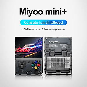 MIYOO Mini Plus Portable Retro Handheld Console V2 Mini+ 3.5-inch IPS Screen Classic Console System Gift (64GB Black)
