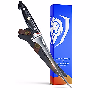 DALSTRONG Fillet Knife - 7 inch - Flexible Kitchen Knife - Centurion Series - Swedish 14C28N High Carbon Stainless Steel - Boning, Trimming, Skinning - Razor Sharp - G10 Handle Boning Knife - w/Sheath