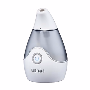 Homedics TotalComfort Ultrasonic Personal Humidifier – Small Portable Air Humidifiers for Bedroom, Plants, Office, Travel – Ultra Quiet 22oz Cool Mist Humidifiers, White