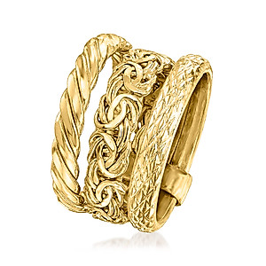 Ross-Simons 14kt Yellow Gold Jewelry Set: 3 Stacked Rings. Size 9