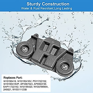 Upgraded W10195416V (Packs of 4) Dishwasher Wheels Lower Rack Replacement for Whirlpool Kitchenaid Maytag Kenmore,Improved Dishwasher Rack Wheels Parts AP5983730, W10195416V, W10105417, PS11722152