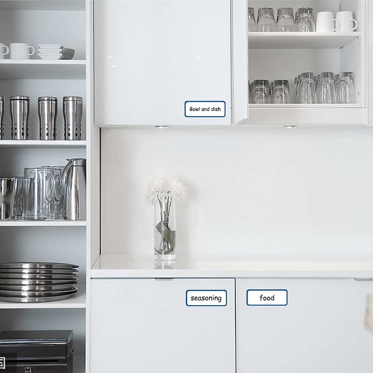 Colacoo Nametag Labels, 300 Border Name Stickers, Blue Personalized Name Tag Labels for Office, Meeting, School, Teachers, Mailing and Clothing, 2 Roll