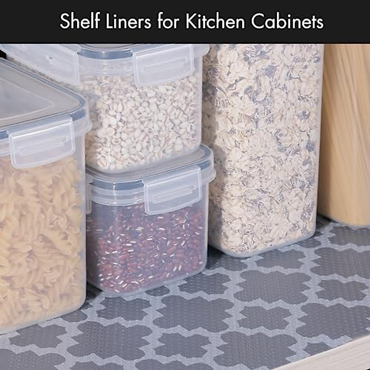 Cooyes Shelf Liner – Premium Cabinet Liner for Kitchen – Non-Slip Shelf Liners for Kitchen Cabinets – Waterproof Shelf Paper with Modern Pattern – Durable EVA Cabinet Liners