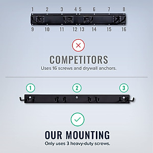 StoreYourBoard BLAT Garage Garden Tool Organizer Wall Mount, Garage Organization and Storage, Shovel & Rake Hangers Yard Tool Rack, Industrial Steel Holds 250 Pounds