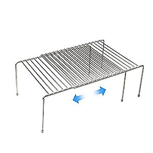 Tomorotec Stainless Steel Expandable Kitchen Storage Organizer Spice Rack Cabinet Organization Shelves Heavy-Duty Rustproof Shelf, Adjustable Durable Rack Space Saving Countertop Drawer Cabinet Pantry